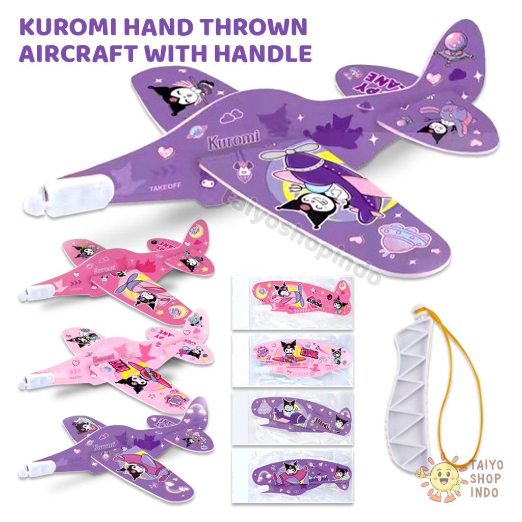 Jual TAIYO Kuromi Hand Thrown Aircraft With Handle Plane Fly Foam ...