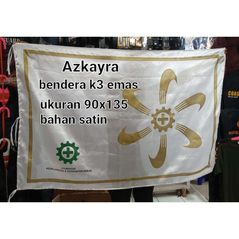 Jual bendera k3 emas bahan satin | Shopee Indonesia