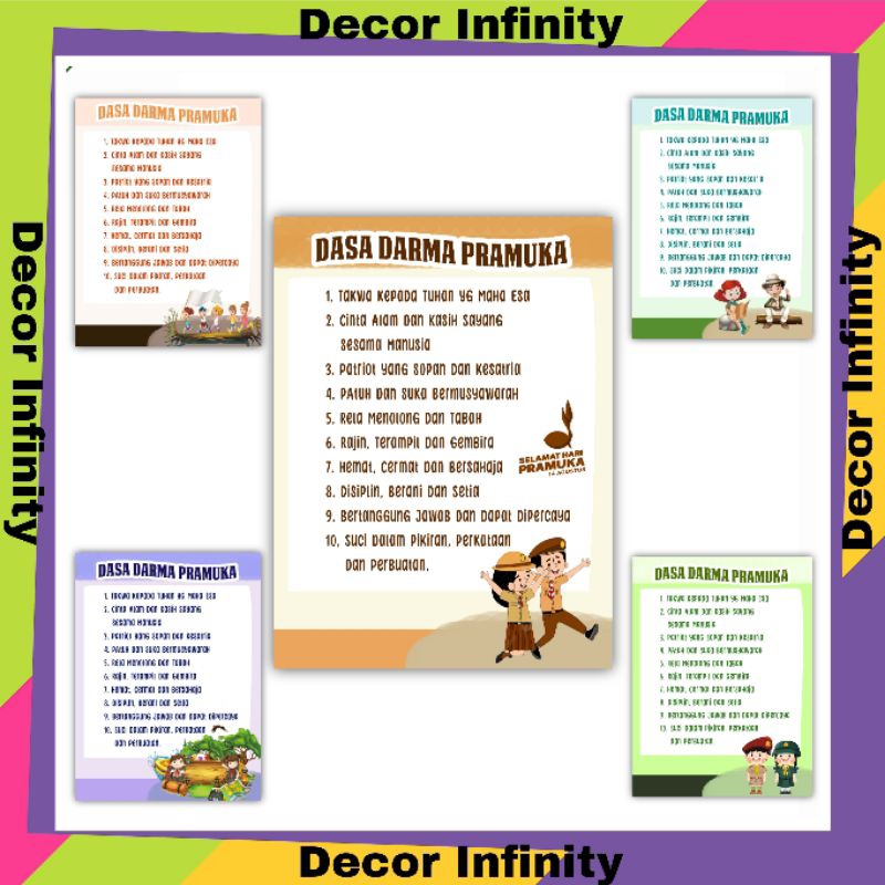 Jual Poster Dinding DASA DARMA PRAMUKA Poster sekolah edukasi belajar ...