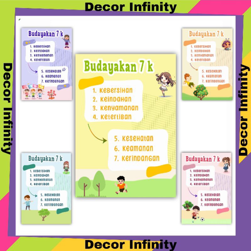 Jual Poster Dinding BUDAYAKAN 7K Poster sekolah edukasi belajar anak | Shopee Indonesia