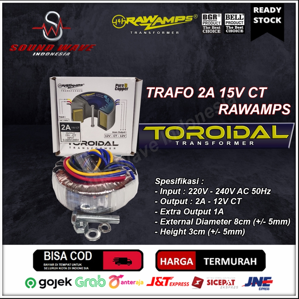 Jual TRAFO TOROID 2A CT 15V RAWAMPS DONAT | Shopee Indonesia