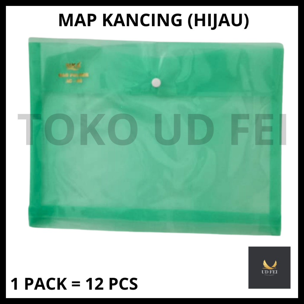 Jual (1 PACK=12 PCS) Map plastik kancing folio/f4 /map kancing/ Map ...