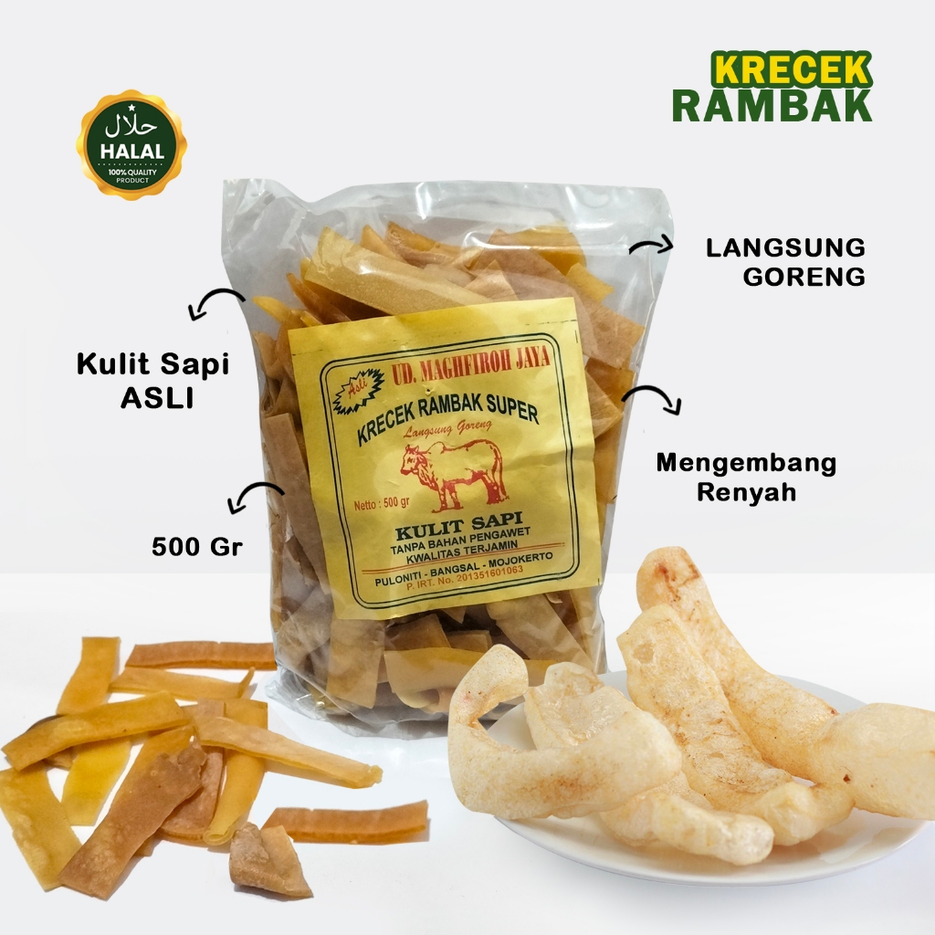 Jual Krecek rambak lebar panjang 500 gram kerupuk kulit sapi asli ...