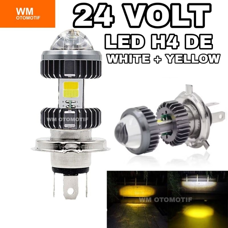 Jual Lampu LED Utama Depan 24 Volt H4 DE Demon Eyes Cutoff D3 High Low ...