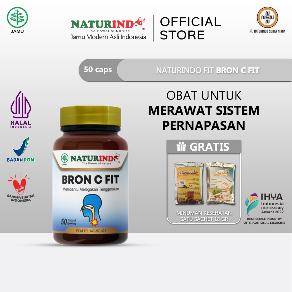 Jual NATURINDO FIT BRON C FIT - Merawat Kesehatan Pernapasan (Batuk ...