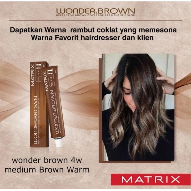 Jual Cat rambut matrix wonder brown WB 4W medium brown warm pewarna ...