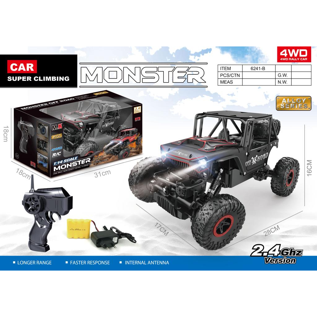 Jual RC Car Offroad Jeep Rubicon LED 1:14 Scale 2.4GHz 4x4 Metal Alloy ...