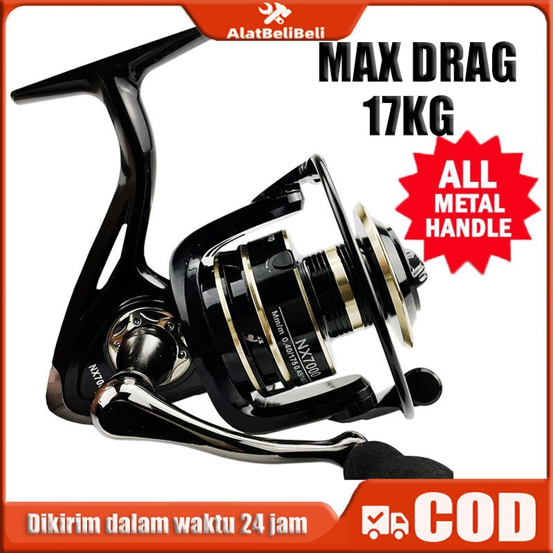 Jual Reel Pancing Metal NX 2000-7000 Drag 17KG/ reel pancing besi ...