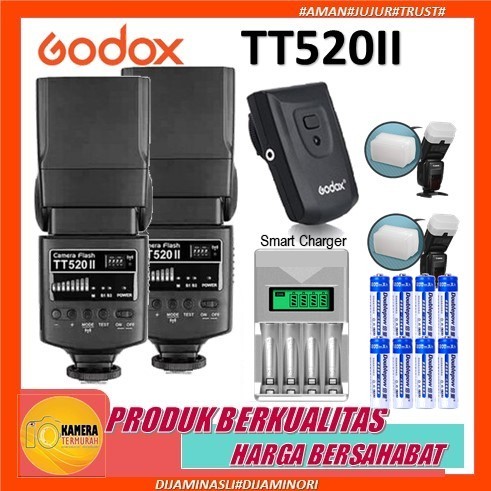 Jual Paket 2in1 Flash GODOX TT520II TT520 II + Trigger Godox For Canon ...