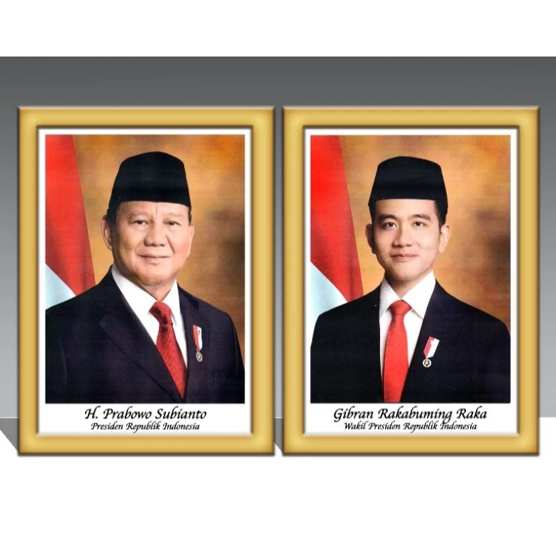Jual Foto Resmi Bingkai Presiden & Wakil Presiden / Prabowo-Gibran ...