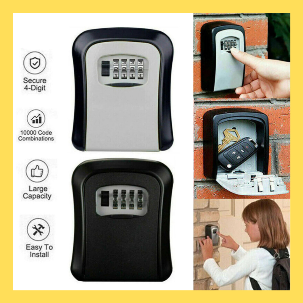 Jual Key Safe Box Outdoor 4 Digit Wall Mount Lock Kotak Kunci Dinding ...