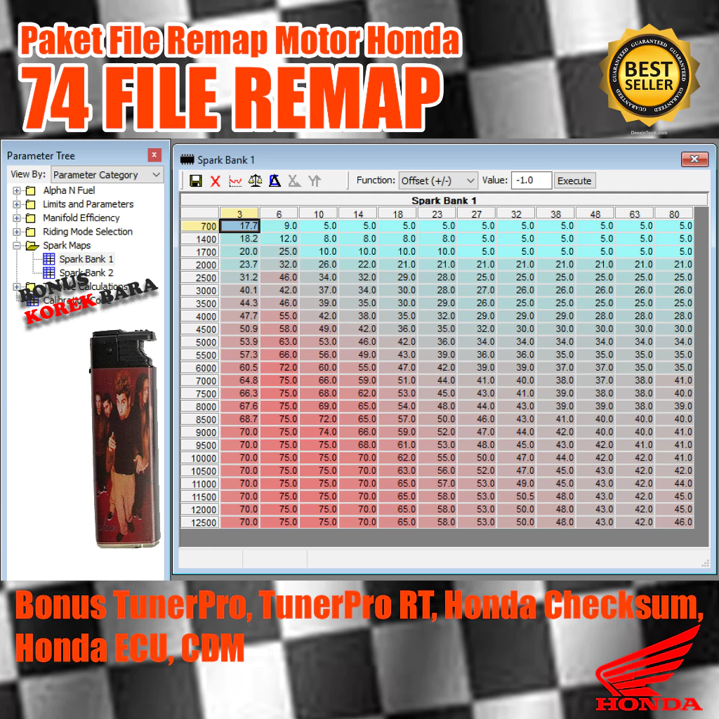 Jual 74 FILE REMAP ECU HONDA TERMASUK BONUS : TunerPro, TunerPro RT ...