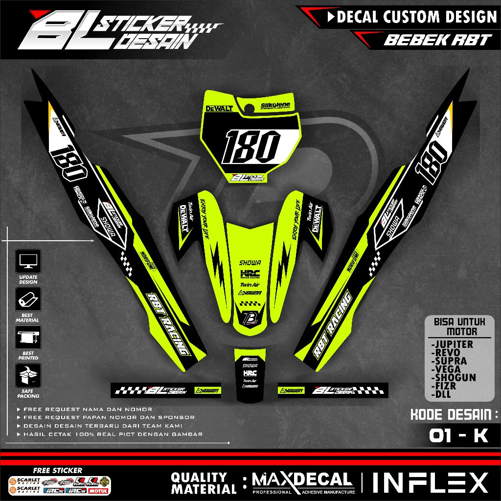 Jual BL STIKER Decal Stiker Bebek RBT/GTX VEGA R NEW Stiker Striping ...
