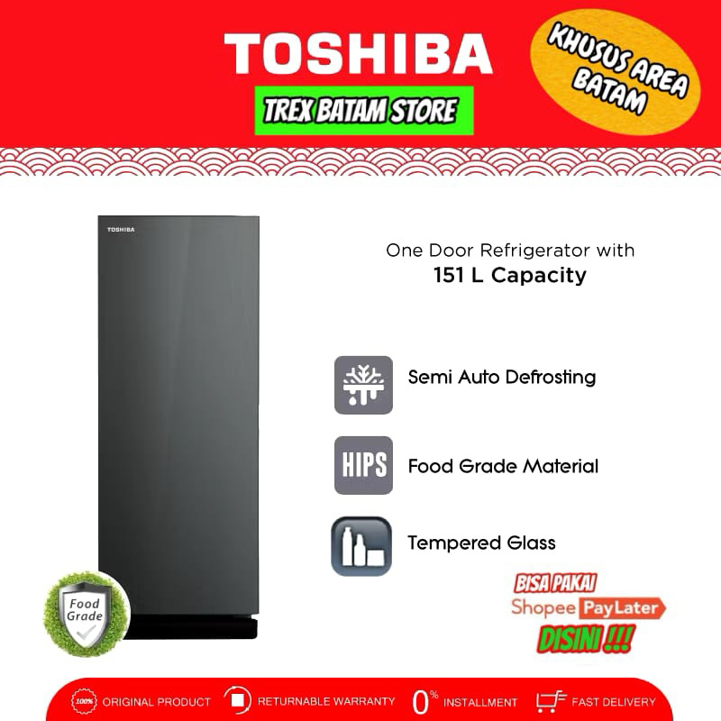 Jual TOSHIBA KULKAS 1 PINTU GR RB196CC DMF 37 POLOS 151 L CAPACITY GARANSI RESMI [ BATAM ...