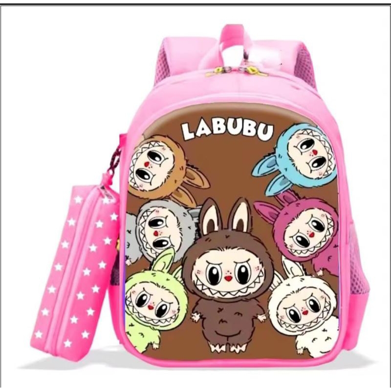 Jual Tas Viral LABUBU Lisa free tempat pensil tas ransel sekolah anak TK SD tas ransel anak tas ...