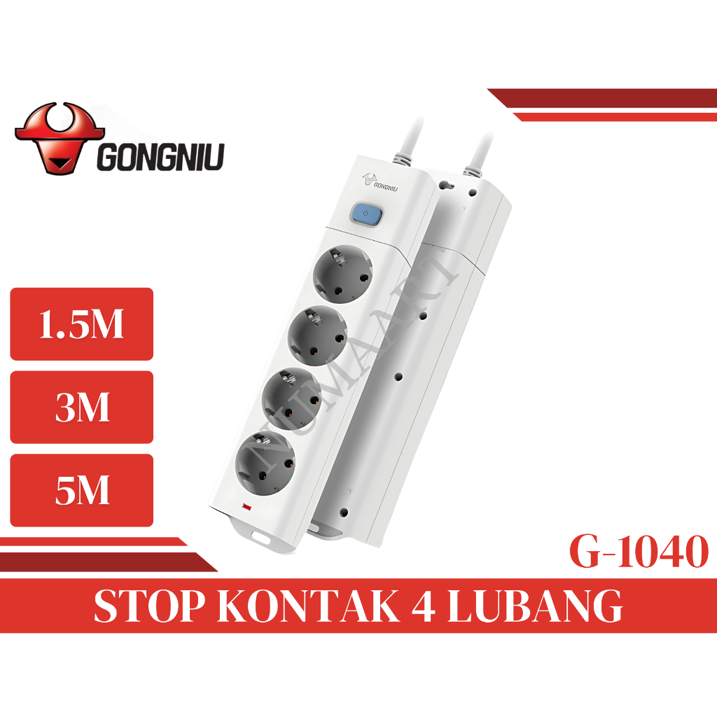 Jual GONGNIU GONEO G1040 / STOP KONTAK SWITCH SAKLAR ON OFF 4 LUBANG 1 ...