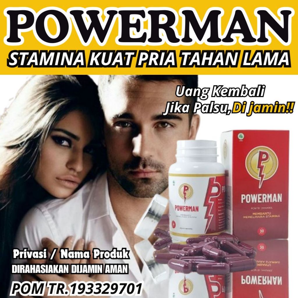Jual POWERMAN OBAT KUAT HERBAL STAMINA PRIA TERBAIK TAHAN LAMA paling ampuh 100% original ( BPOM ...