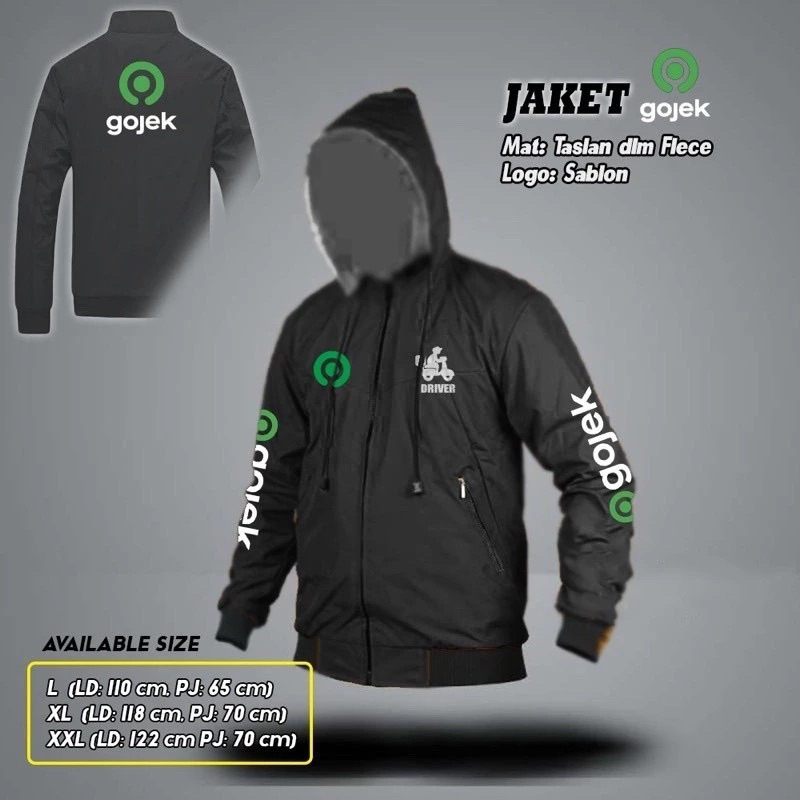 Jual JAKET GO JEK BOLAK BALIK / JAKET PARASUT HOODIE GOJEK ONLINE ...