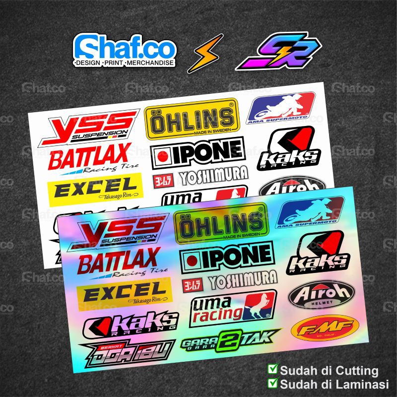 Jual STICKER PACK MOTOR RACING //STIKER SPONSOR RACING // STIKER MOTOR ...