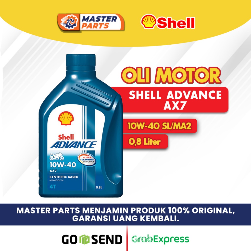 Jual Oli Motor Shell Advance AX7 10W-40 SL/MA2 0,8L | Shopee Indonesia