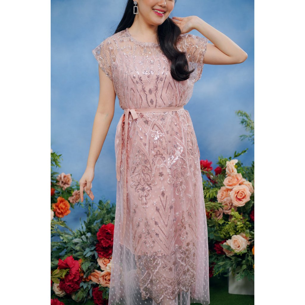 Jual Miss Nomi - Alyssa Dress / Dress Tile / Dress Pesta / Tile / Dress ...