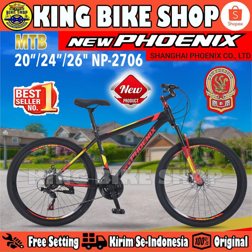 Jual Sepeda Gunung MTB PHOENIX 2706 NEW Rem Cakram Uk 24 26 | Shopee ...