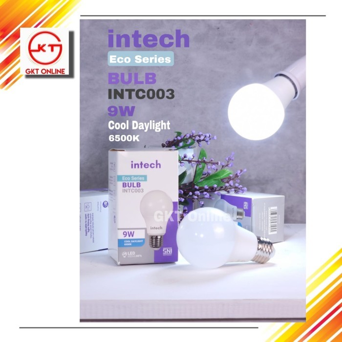 Jual Lampu LED Bohlam Bulat Intech 9 Watt / Lampu Bohlam LED Cahaya Putih ECO 003 | Shopee Indonesia