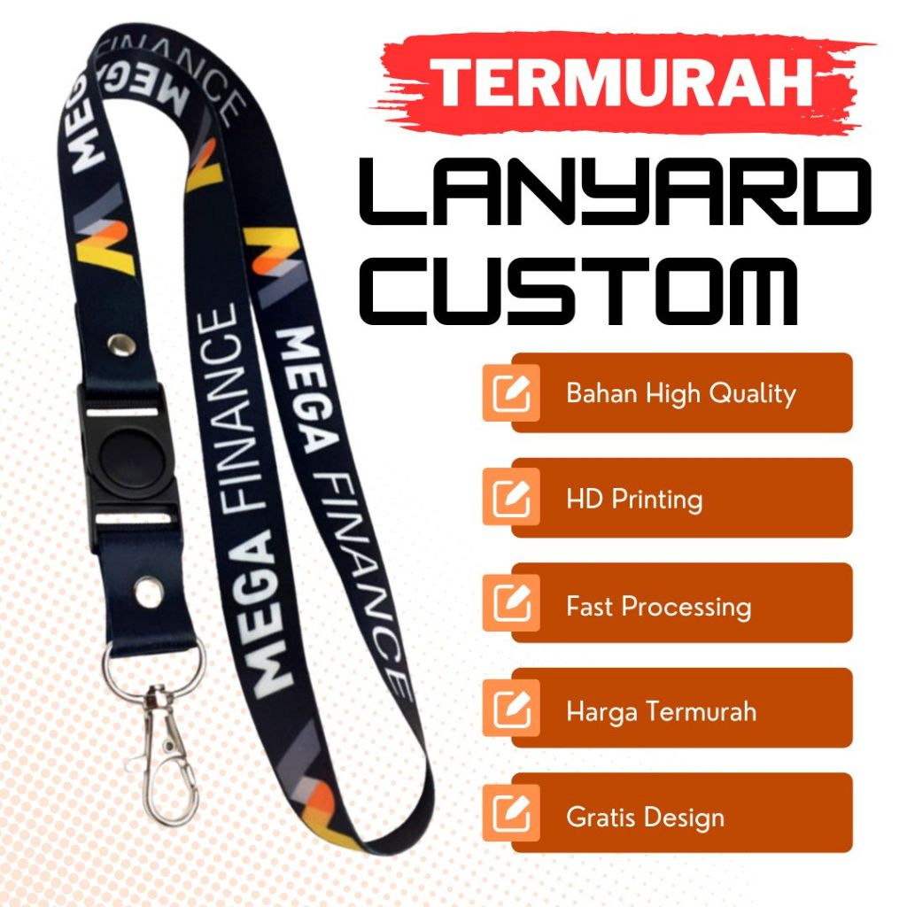 Jual Lanyard Custom Design / Tali ID Card Custom / Print Tali Lanyard ...