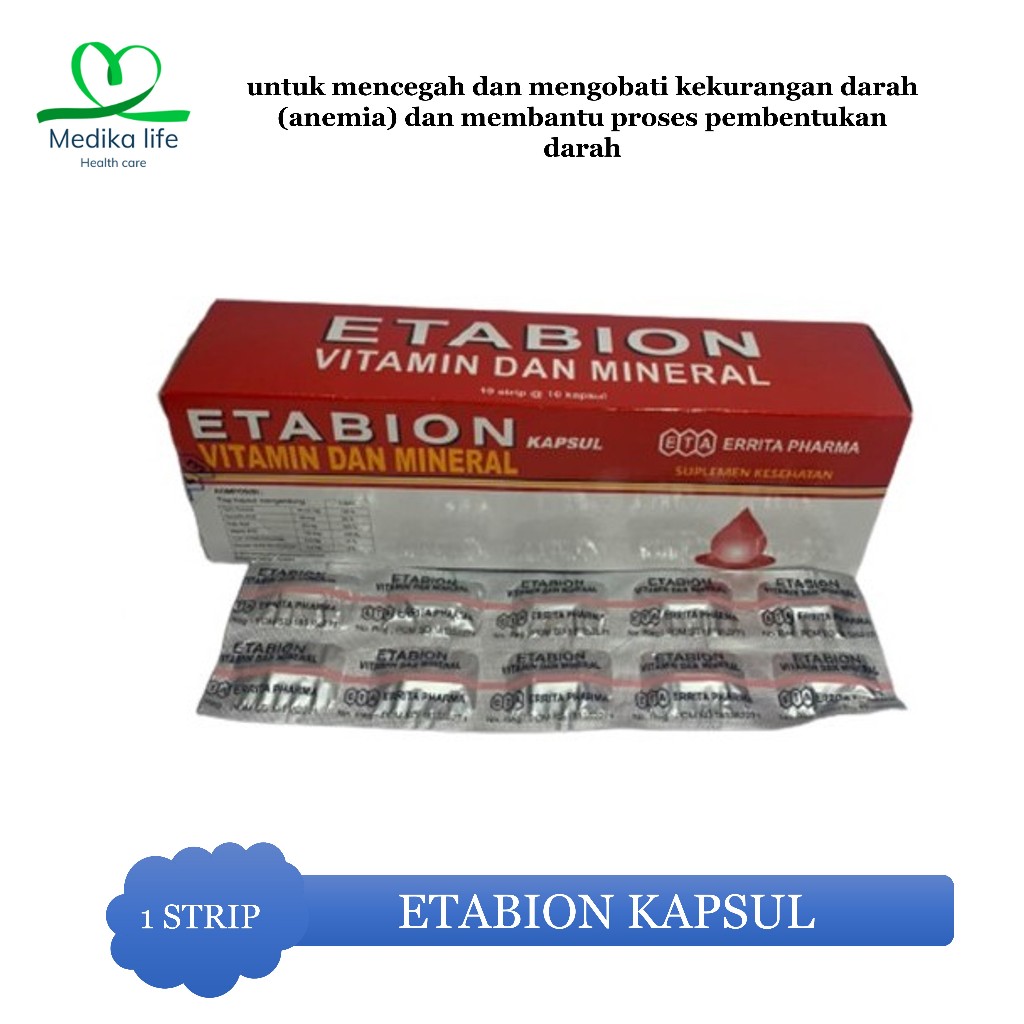 Jual ETABION Penambah darah 10 Kapsul - Suplemen Penambah Darah ...
