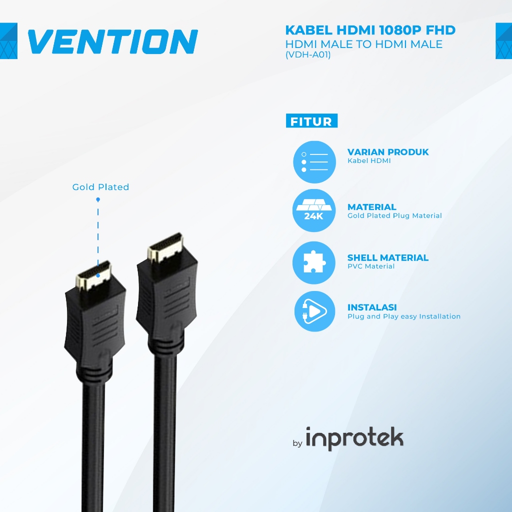 Jual Vention A01 50M - Kabel HDMI Male to Male with USB Power Injector ...