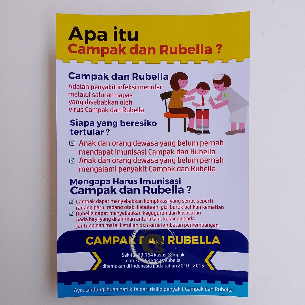 Jual Poster Apa Itu Campak Dan Rubella - Yang Berisiko Campak Dan ...