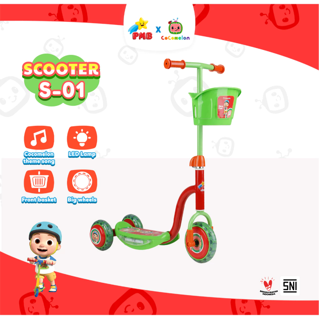 Jual SCOOTER SKUTER ANAK COCOMELON S-01 PMB TOYS // ADA LAMPU DAN MUSIK ...