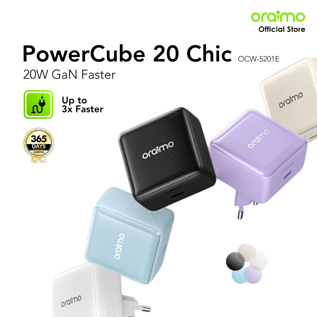 Jual (NEW LAUNCH) oraimo Charger Colorful Powercube 20 Chic Pengisi Daya OCW-5201E Port Tunggal ...