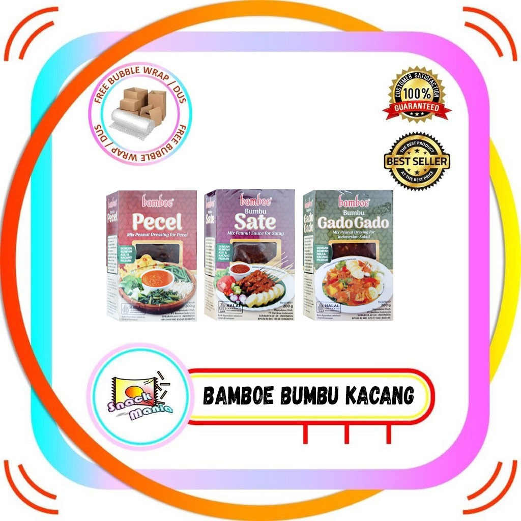 Jual Bamboe Bumbu Kacang Pecel | Sate | Gado - Gado 200 gr Mix Peanut ...
