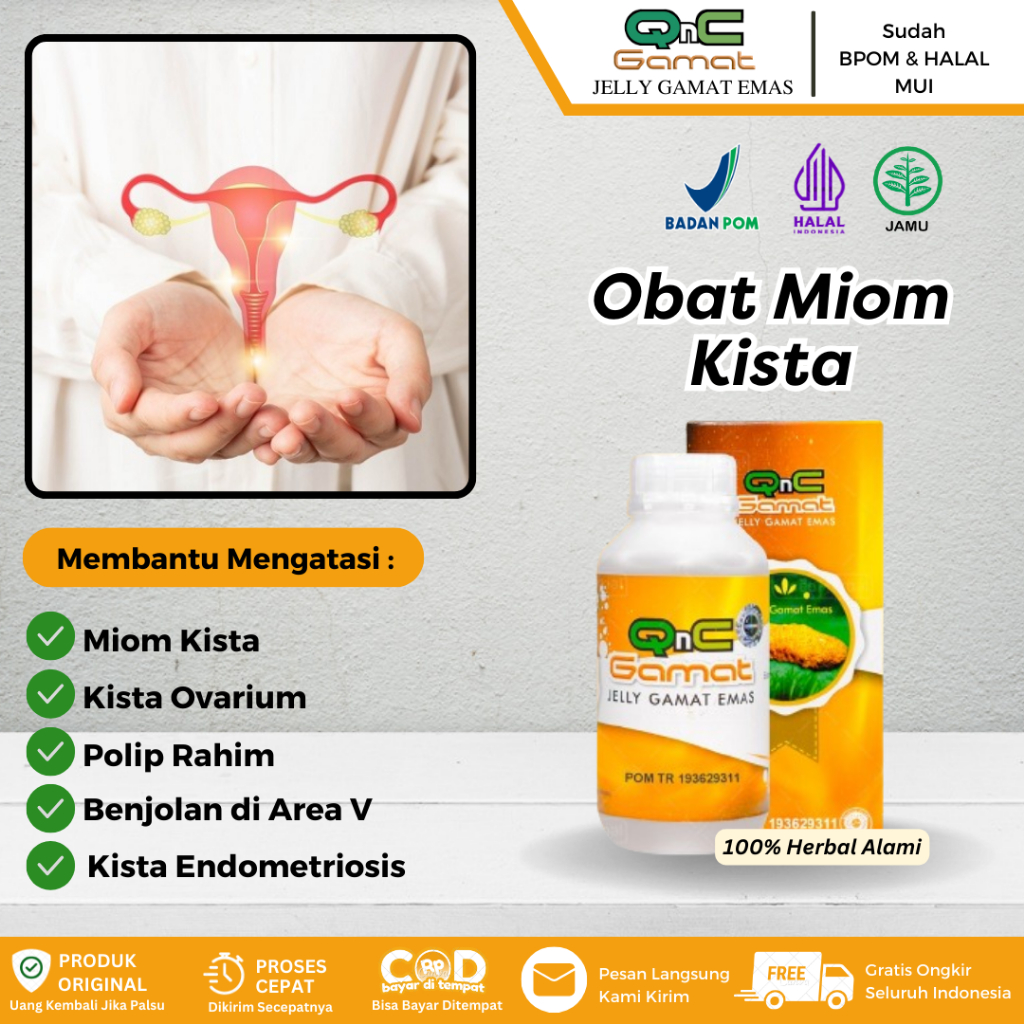 Jual Qnc Jelly Gamat Emas - Untuk Miom dan Kista, Polip Rahim, Kista ...