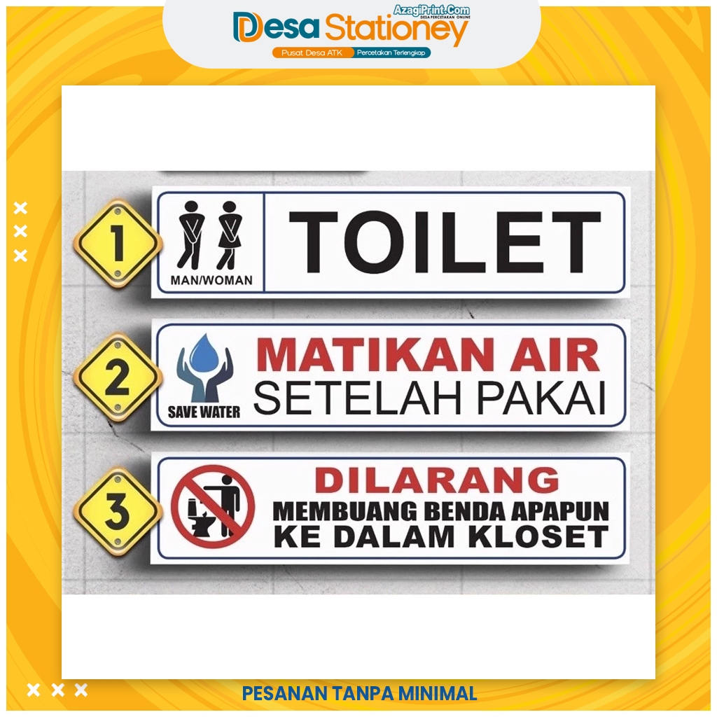 Jual Rambu Rambu Tanda peringatan atau petunjuk Kamar mandi Toilet ...
