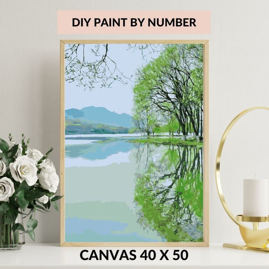 Jual [Papapa Store] - Paint by number 40 x 50cm Canvas Paint By Number ...