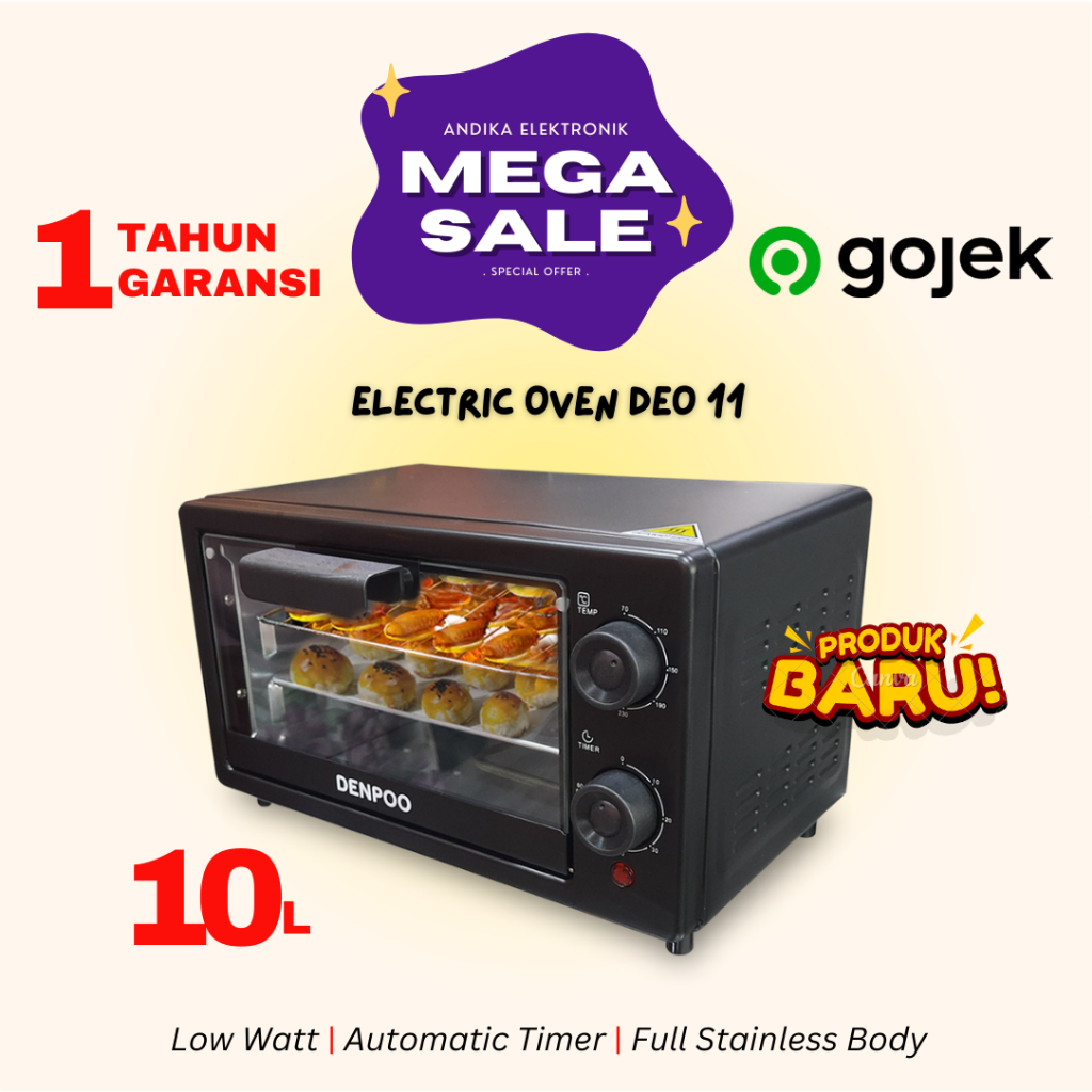 Jual Denpoo Oven Toaster DEO 11 Pemanggang 9 Liter Super Lowwatt Hemat ...