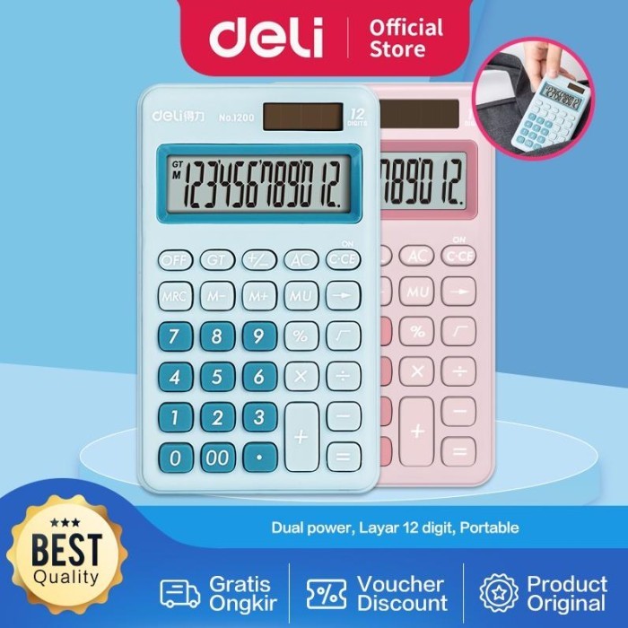 Jual Deli Desktop Calculator / Kalkulator meja mini portable | Shopee Indonesia