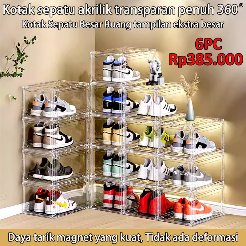 Jual Kotak Sepatu Transparan Acrylic Box Kotak Sepatu Pria dan Wanita ...