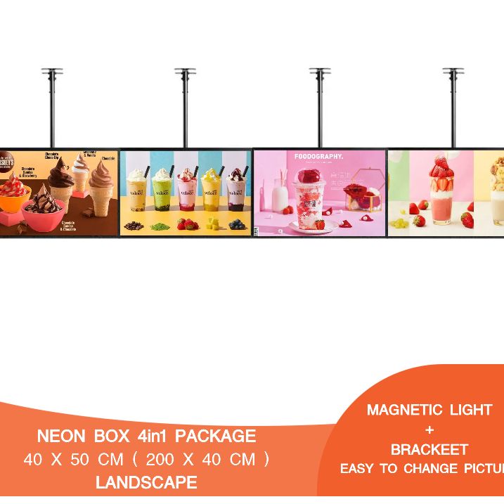 Jual NEON BOX SLIM LED LIGHT BOX Menu Paket 4in1 40x50cm ( 200x40cm ...