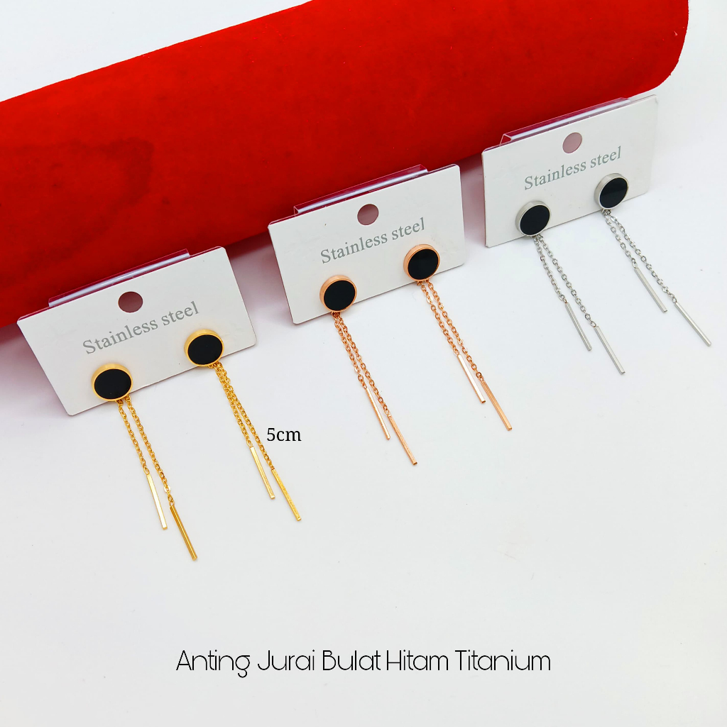 Jual Anting Jurai Balok Bulat Hitam Simple Elegant Anti Karat Dan Anti ...