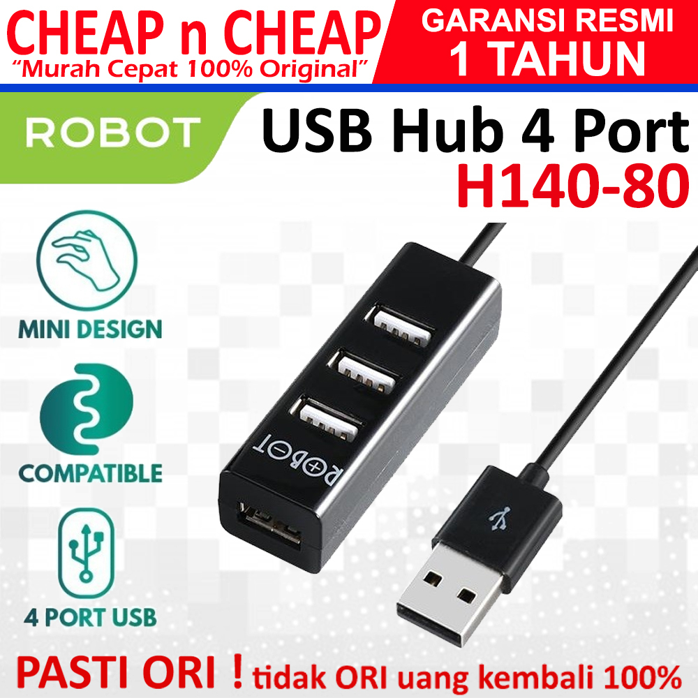Jual USB Hub Robot H140-80 4 Port USB 2.0 Robot | Shopee Indonesia