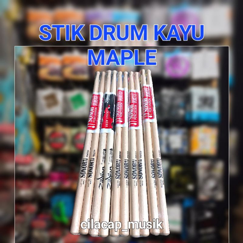 Jual STIK DRUM KAYU MAPLE STIK DRUM SET AKUSTIK ELEKTRIK DRUM BAND ...