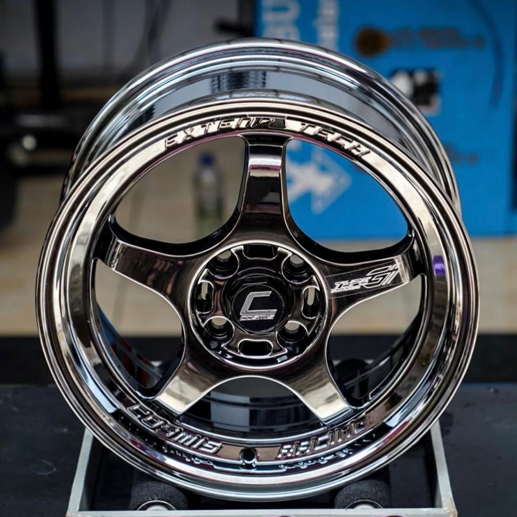 Jual VELG SAMLONG COSMIS BLACK CHROME R15 FLOW FORMING PCD 4x100 LEBAR 6.5 ET 42 WARNA BLACK ...