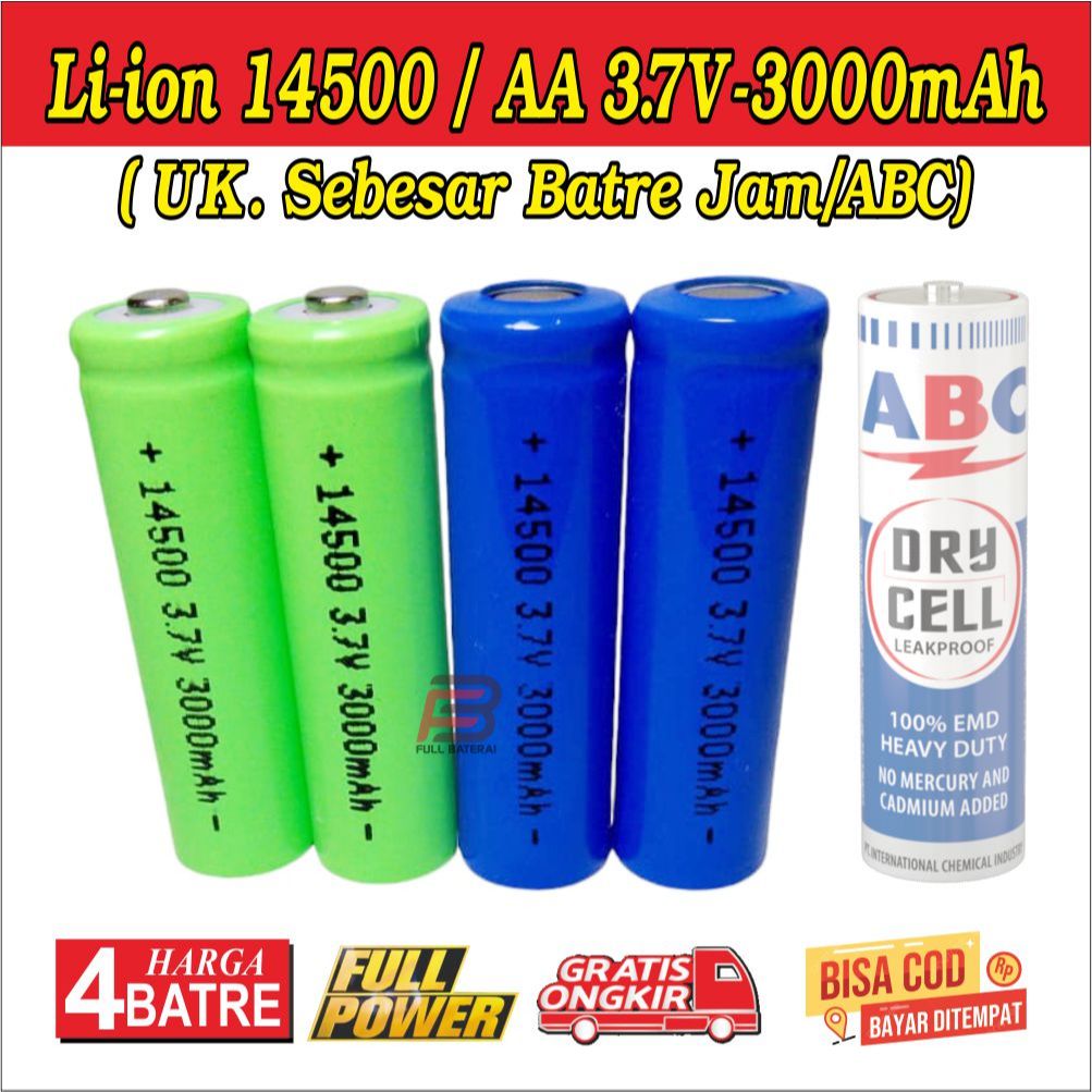 Jual Baterai Charger, Electronik, Senter, Alat Cukur, Li-ion 14500 3.7V ...