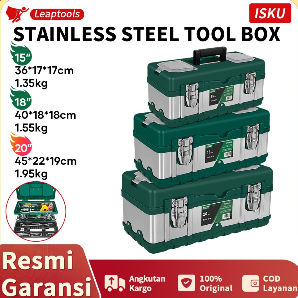Jual Harga Termurah ISKU Tool Box 15182 Besi Baja Kotak Perkakas Besar ...