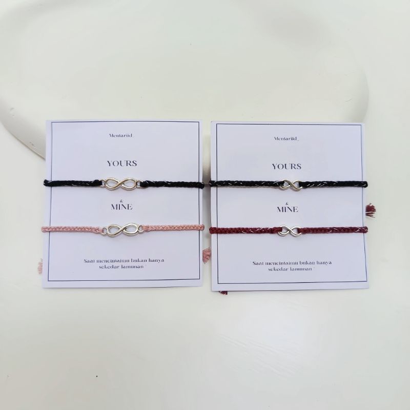 Jual FREE BOX Gelang couple infinity warna | Gelang tali infinity ...