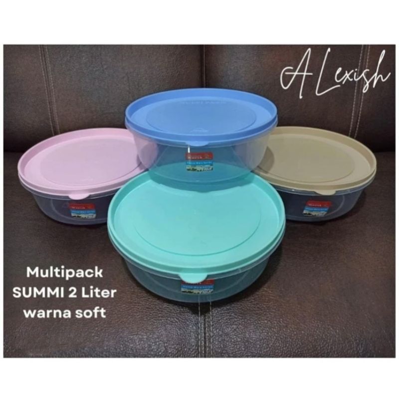 Jual Tempat Penyimpanan Makanan Multipack Summi 2 Liter Bulat | Shopee ...