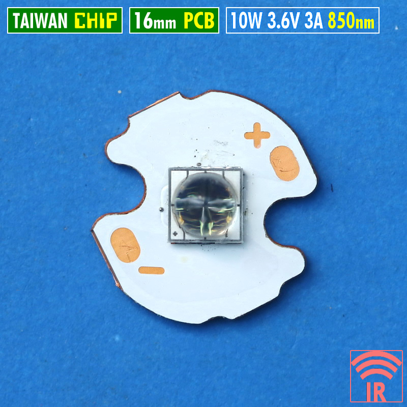 Jual Led IR 10W 850nm InfraRed 4 Chip 3.6V 60D 3A Camera CCTV Senter ...